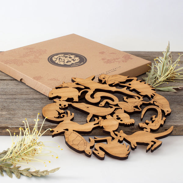 Buy Handmade Wooden Aussie Animals Trivet Online – Australian Woodwork